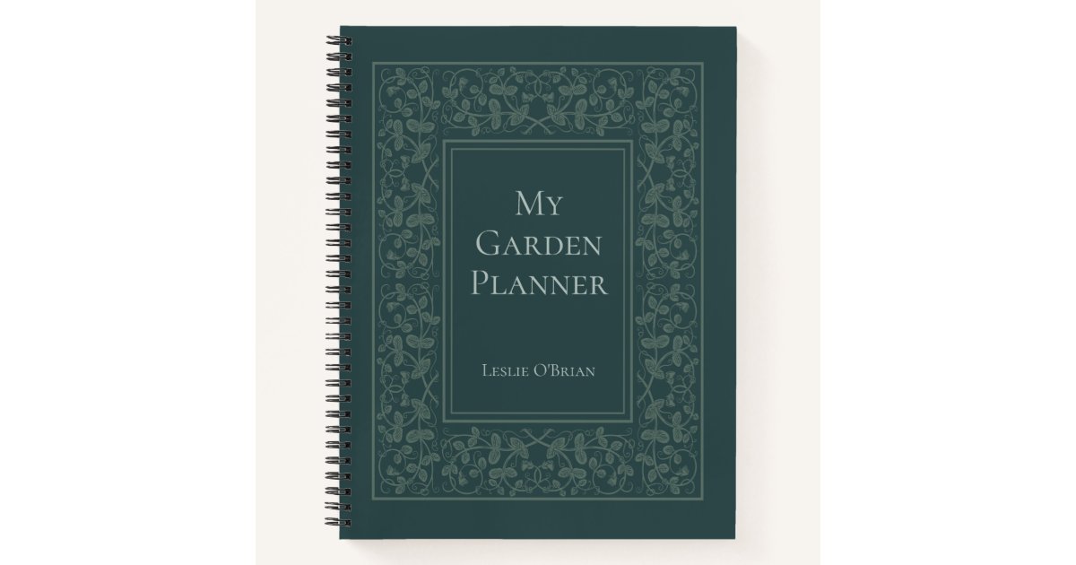 Personalized Elegant Garden Planner Notebook | Zazzle