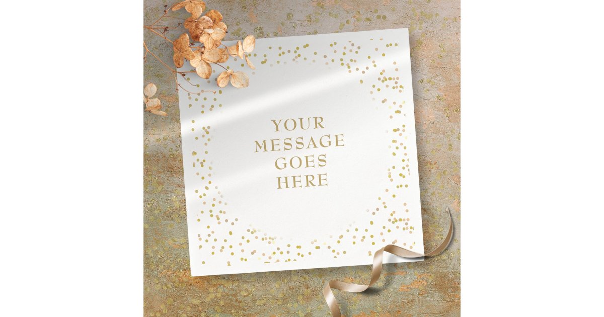 Personalized Elegant Gold Dust Confetti Napkins | Zazzle