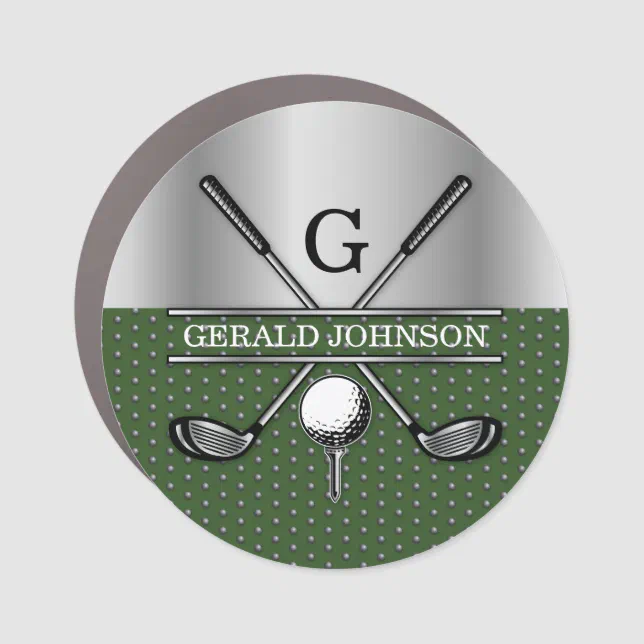 Personalized Elegant Golf Monogram Logo Car Magnet | Zazzle