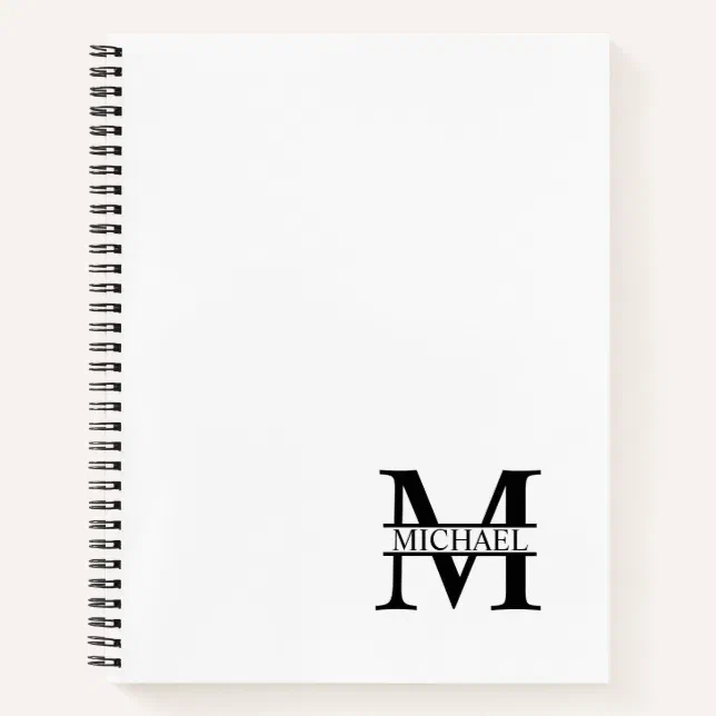 Personalized Elegant Monogram and Name Notebook | Zazzle
