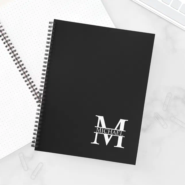 Personalized Elegant Monogram and Name Notebook | Zazzle