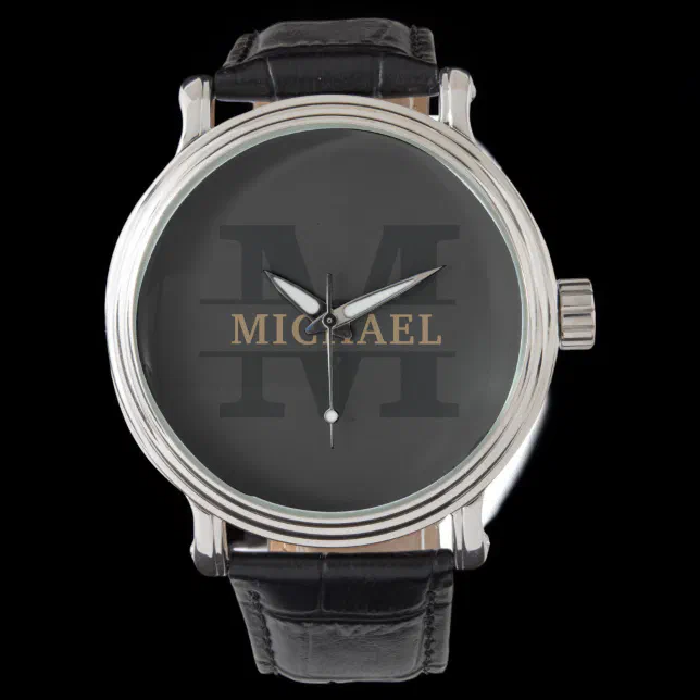 Personalized Elegant Monogram and Name Watch | Zazzle