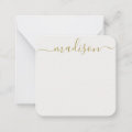 Personalized Elegant Name Gold Calligraphy Note Card | Zazzle
