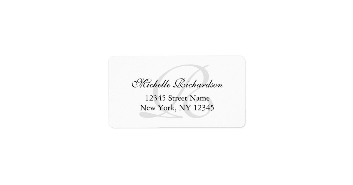 Personalized elegant name monogram address labels | Zazzle
