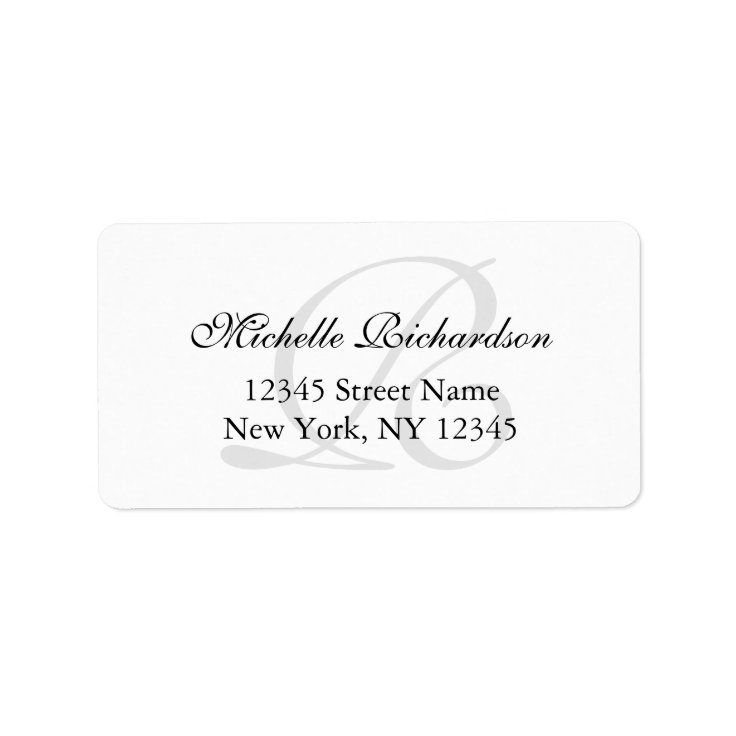 Personalized elegant name monogram address labels | Zazzle