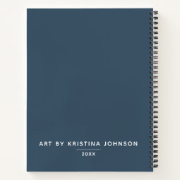 Personalized Elegant Navy Blue Sketchbook Notebook | Zazzle