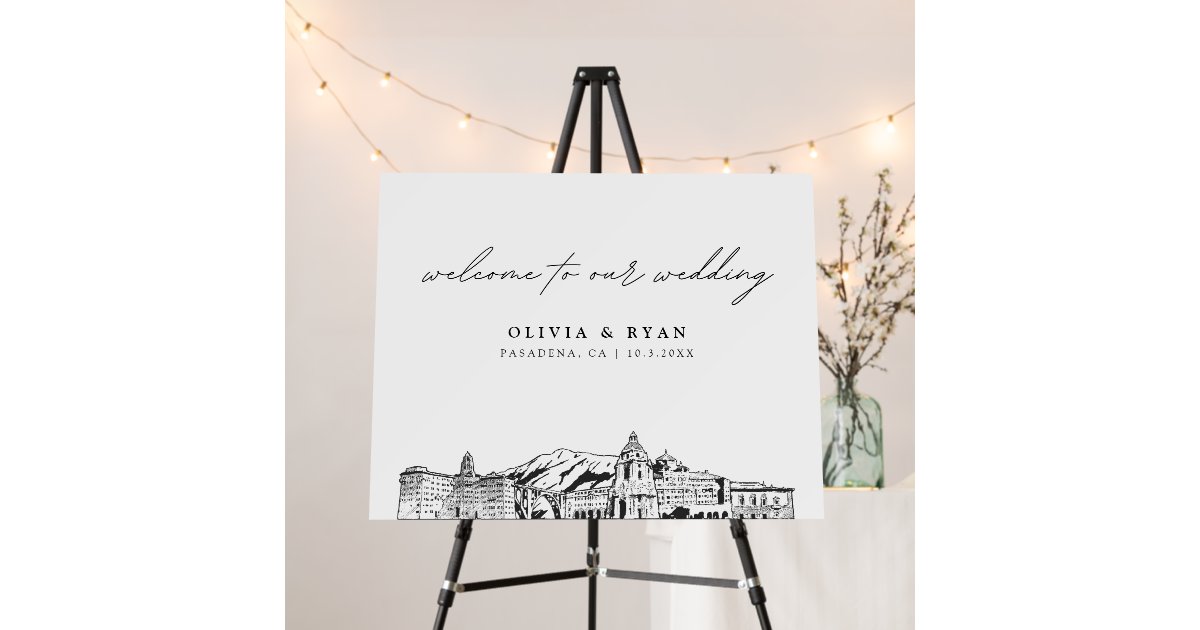 Personalized Elegant Pasadena Wedding Welcome Sign | Zazzle