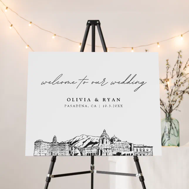 Personalized Elegant Pasadena Wedding Welcome Sign | Zazzle