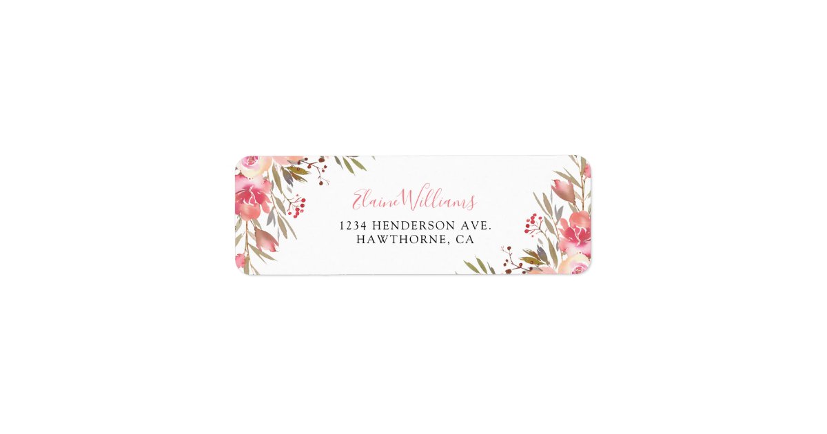 Personalized Elegant Pink Floral Label | Zazzle