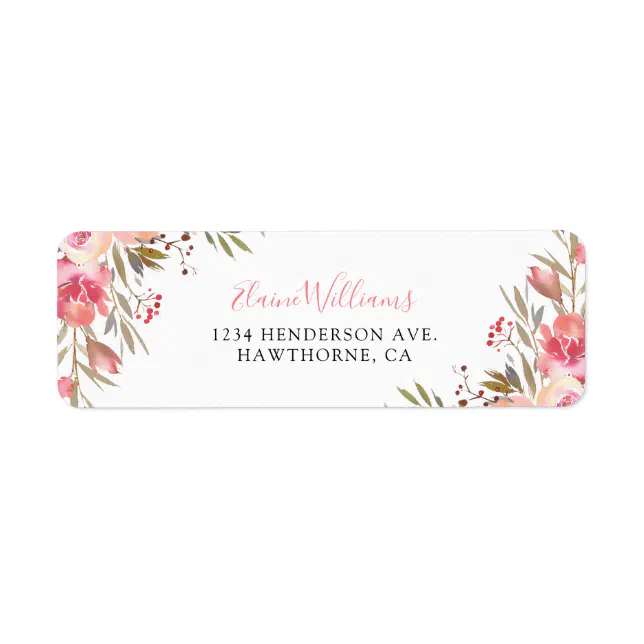 Personalized Elegant Pink Floral Label | Zazzle