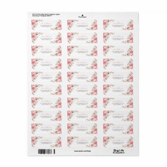 Personalized Elegant Pink Floral Label | Zazzle