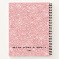 Personalized Elegant Pink Glitter Sketchbook Notebook | Zazzle