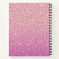 Personalized Elegant Pink Ombre Glitter Notebook | Zazzle