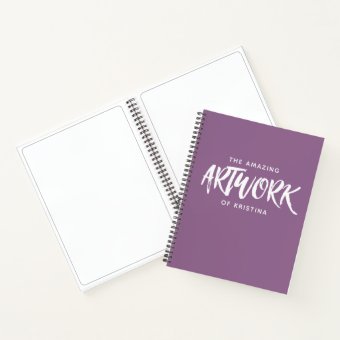 Personalized Elegant Purple Sketchbook Notebook | Zazzle