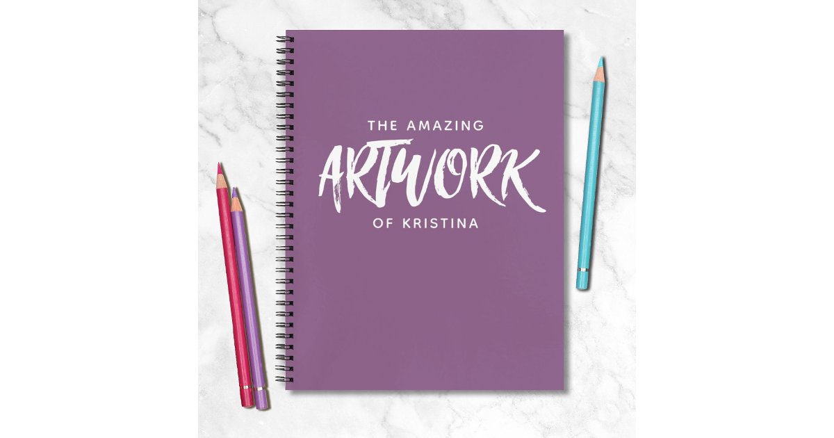 Personalized Elegant Purple Sketchbook Notebook | Zazzle