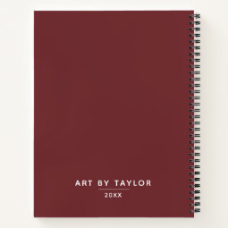 Personalized Elegant Red Artist Sketchbook Notebook | Zazzle