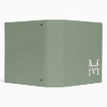 Personalized Elegant Sage Green Monogram & Name 3 Ring Binder | Zazzle