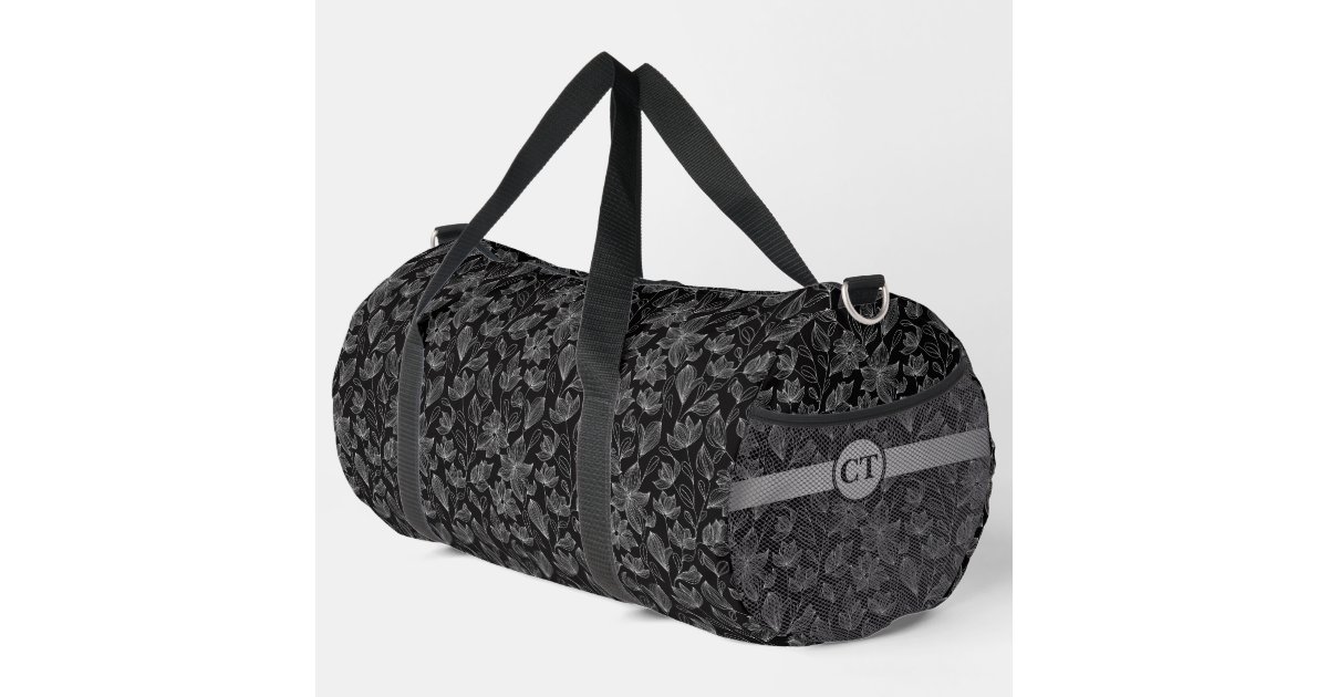 Personalized Elegant White Floral Duffle Bag | Zazzle