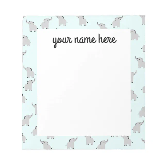 Personalized Elephant Notepad | Zazzle