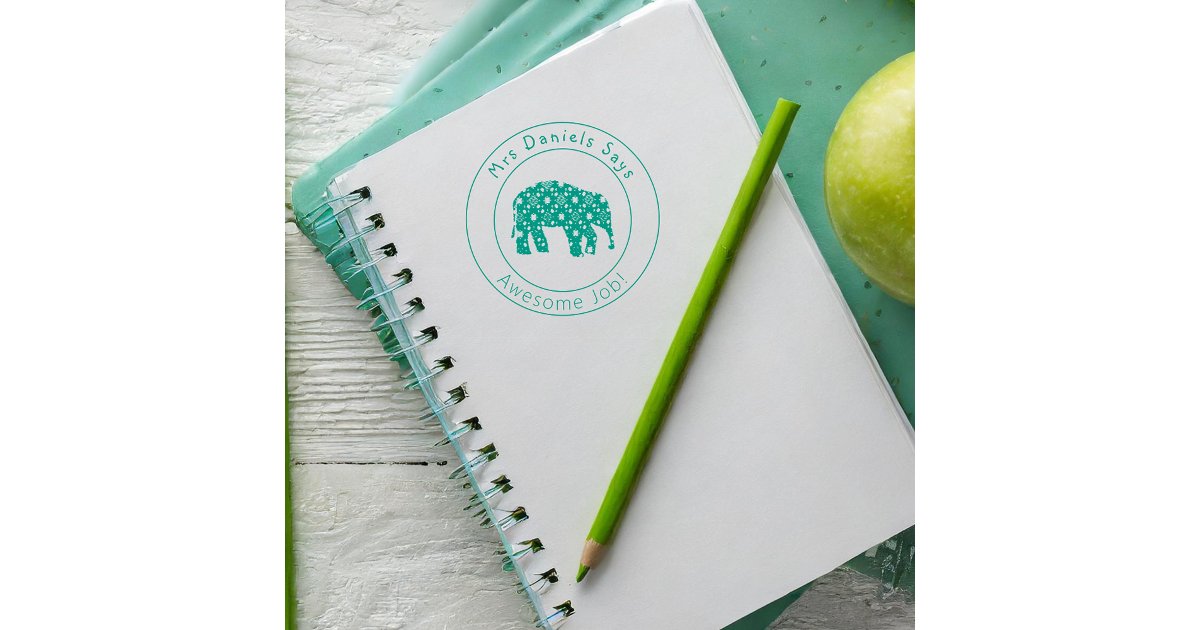 Personalized Elephant Teachers Self-inking Stamp | Zazzle