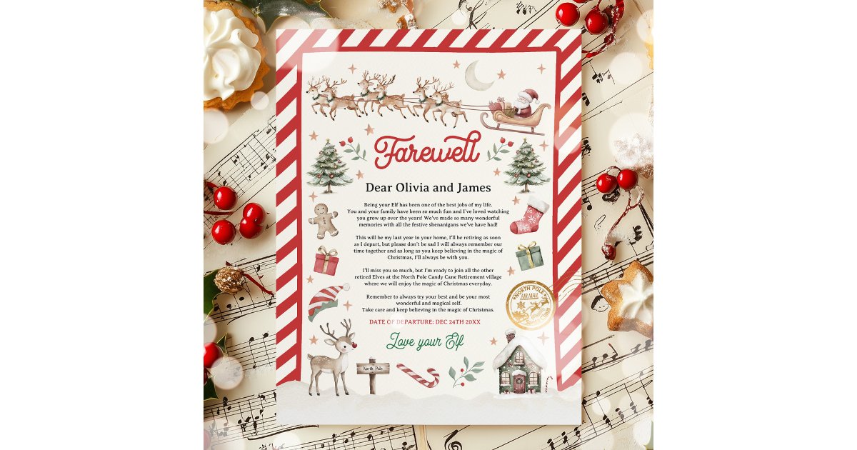 Personalized Elf Retirement Letter Goodbye Elf | Zazzle