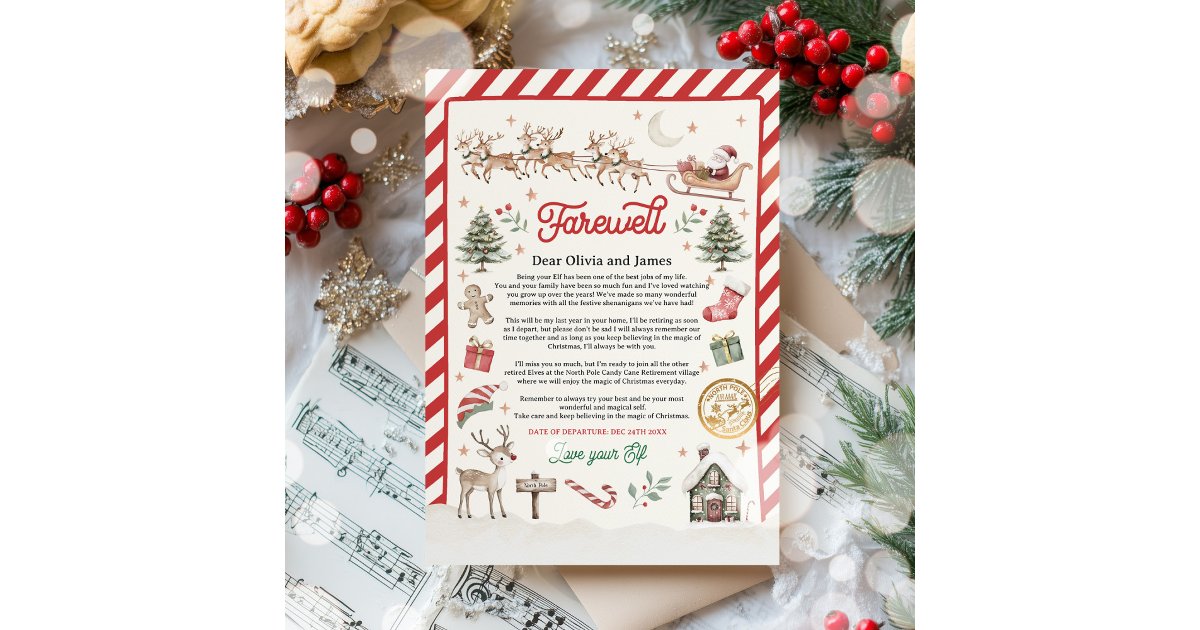 Personalized Elf Retirement Letter Goodbye Elf Invitation | Zazzle