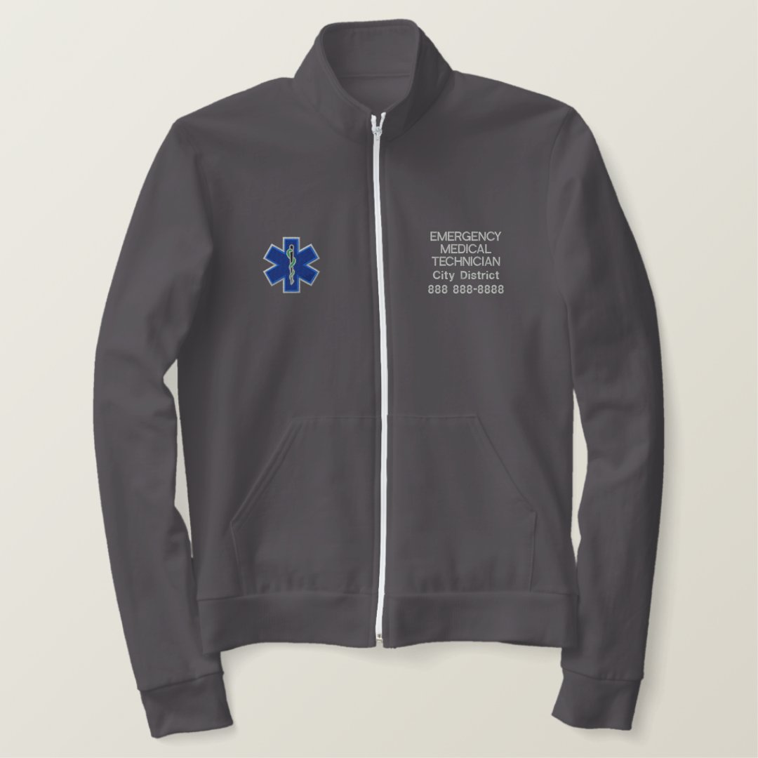 Personalized Emergency Medical Technician EMT Embroidered Jacket | Zazzle