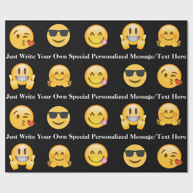 Personalized Emoji Text/Message Wrapping Paper | Zazzle