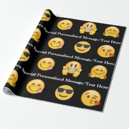 Personalized Emoji Text/Message Wrapping Paper | Zazzle