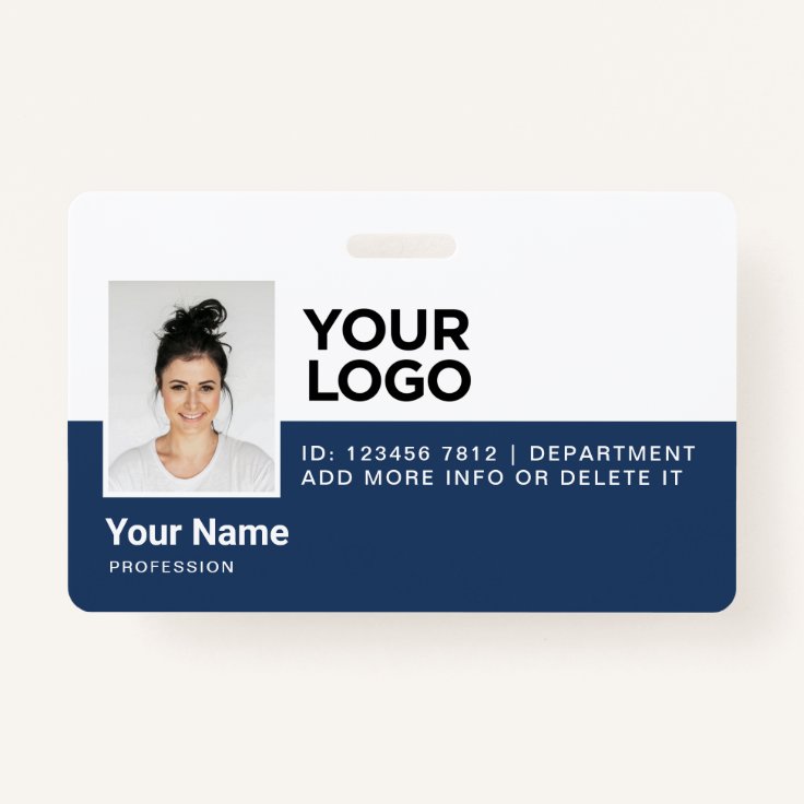 Personalized Employee Modern Photo ID Security Badge | Zazzle