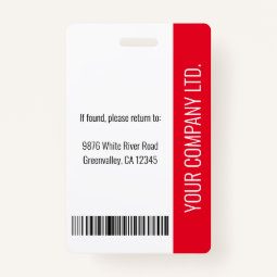 Personalized Employee Photo Certification Red ID Badge | Zazzle