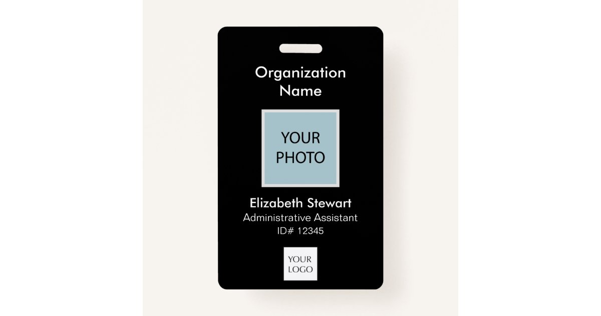 Personalized Employee Photo ID and Logo Badge | Zazzle
