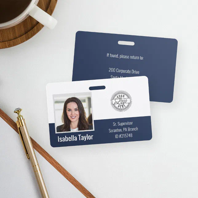 Personalized Employee Photo ID Company Security Badge | Zazzle