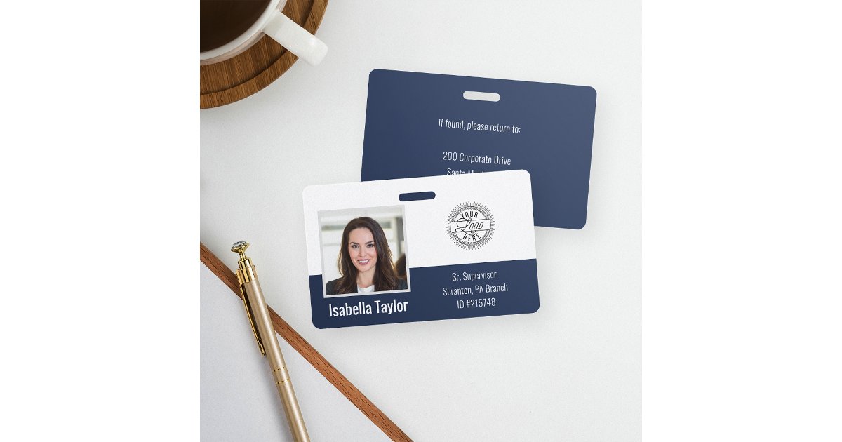 Personalized Employee Photo ID Company Security Badge | Zazzle