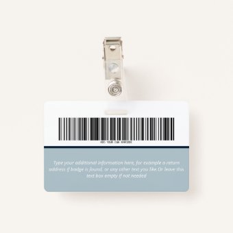 Personalized Employee Photo Logo Barcode ID Badge | Zazzle