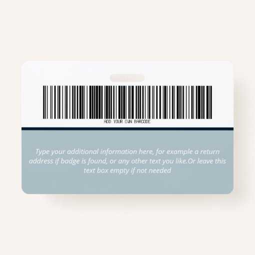 Personalized Employee Photo Logo Barcode ID Badge | Zazzle