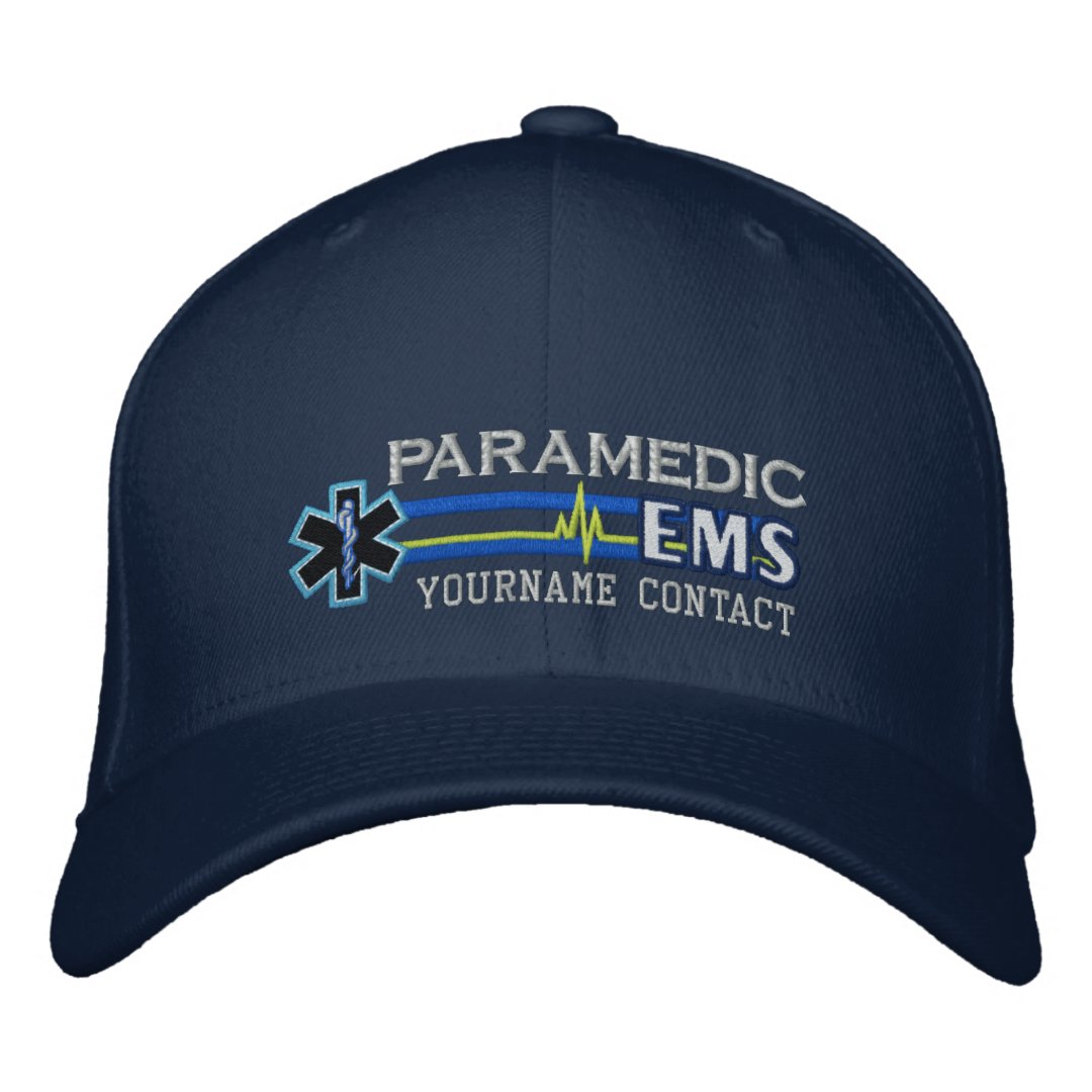 Personalized EMS Paramedic Star of Life Embroidered Baseball Hat | Zazzle