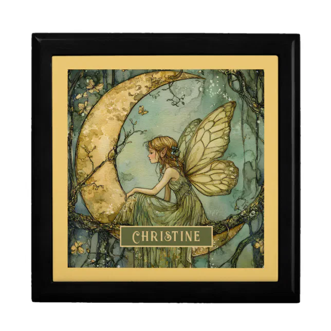 Personalized Enchanted Fairy And Crescent Moon Gift Box | Zazzle
