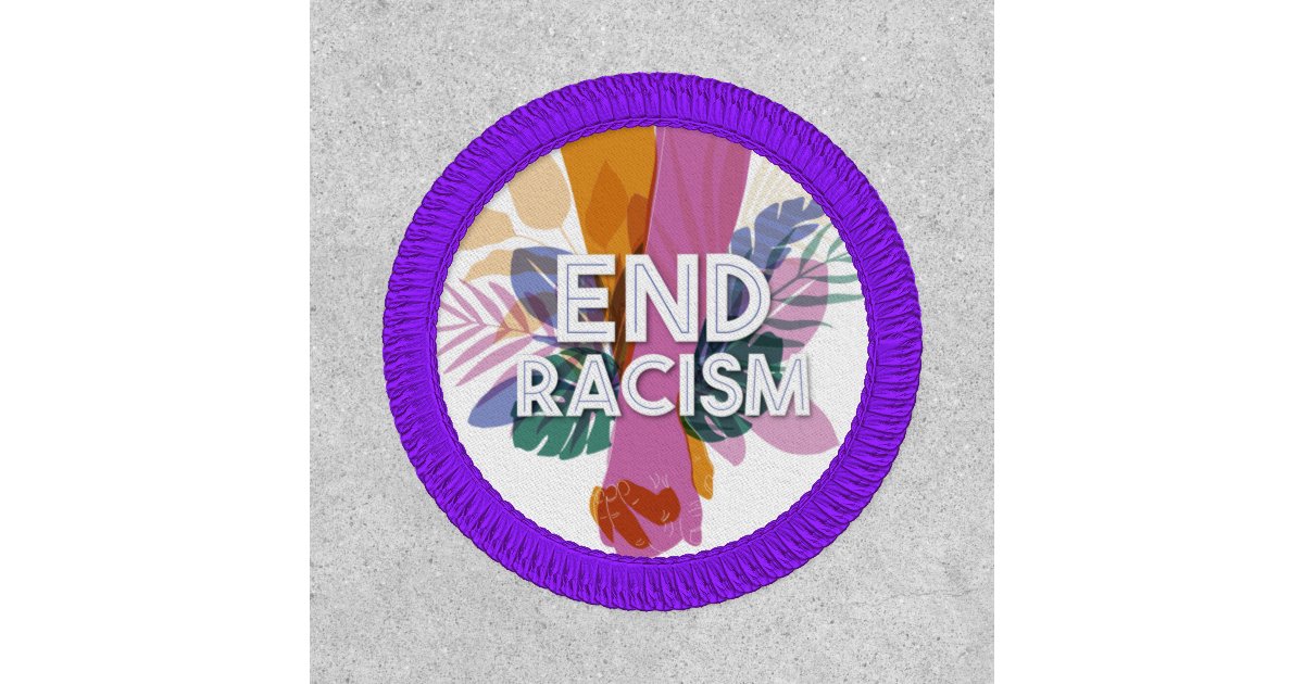 Personalized End Racism BLM Holding Hands Patch | Zazzle