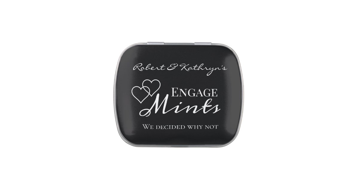 Personalized Engagement Engage Mints Candy Tin | Zazzle