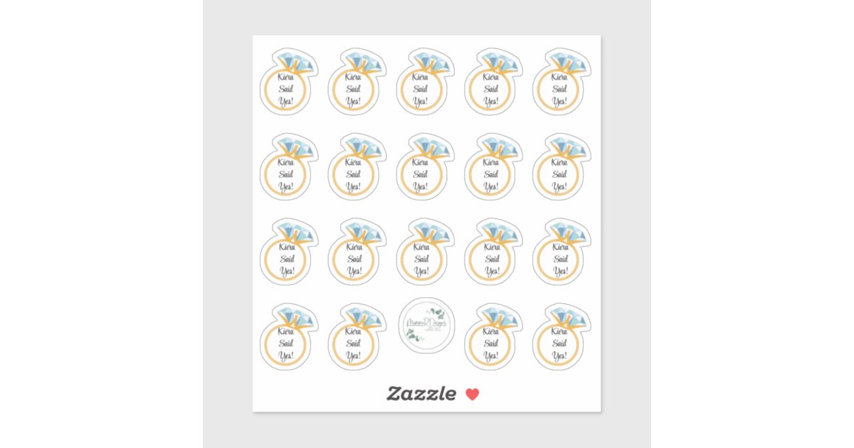 PERSONALIZED ENGAGEMENT STICKERS | Zazzle