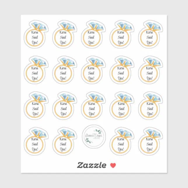 PERSONALIZED ENGAGEMENT STICKERS | Zazzle