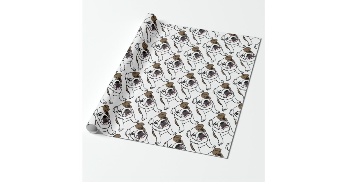 Personalized English Bulldog Puppy Wrapping Paper | Zazzle