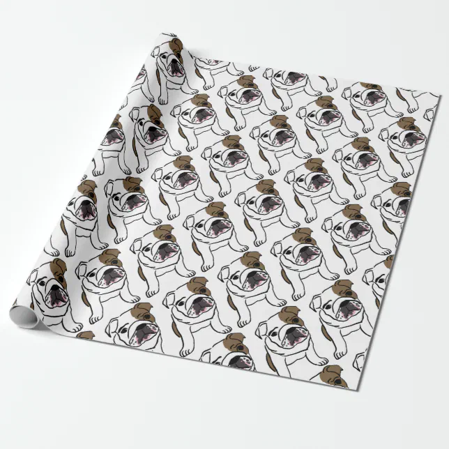 Personalized English Bulldog Puppy Wrapping Paper | Zazzle