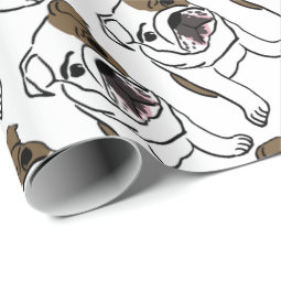 Personalized English Bulldog Puppy Wrapping Paper | Zazzle