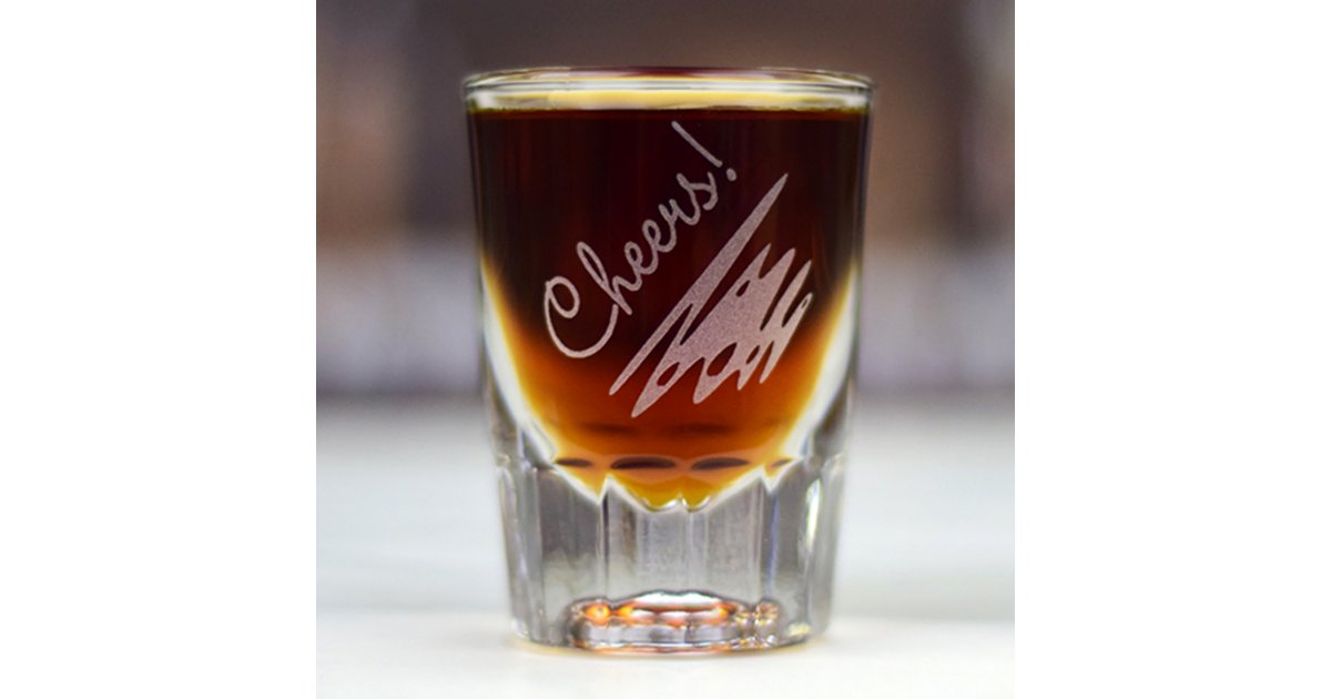 Personalized Engraved Shot Glass "Cheers!" | Zazzle