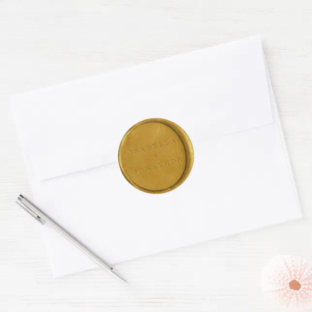 Personalized Envelope Sticker Looks Like Wax Seal | Zazzle