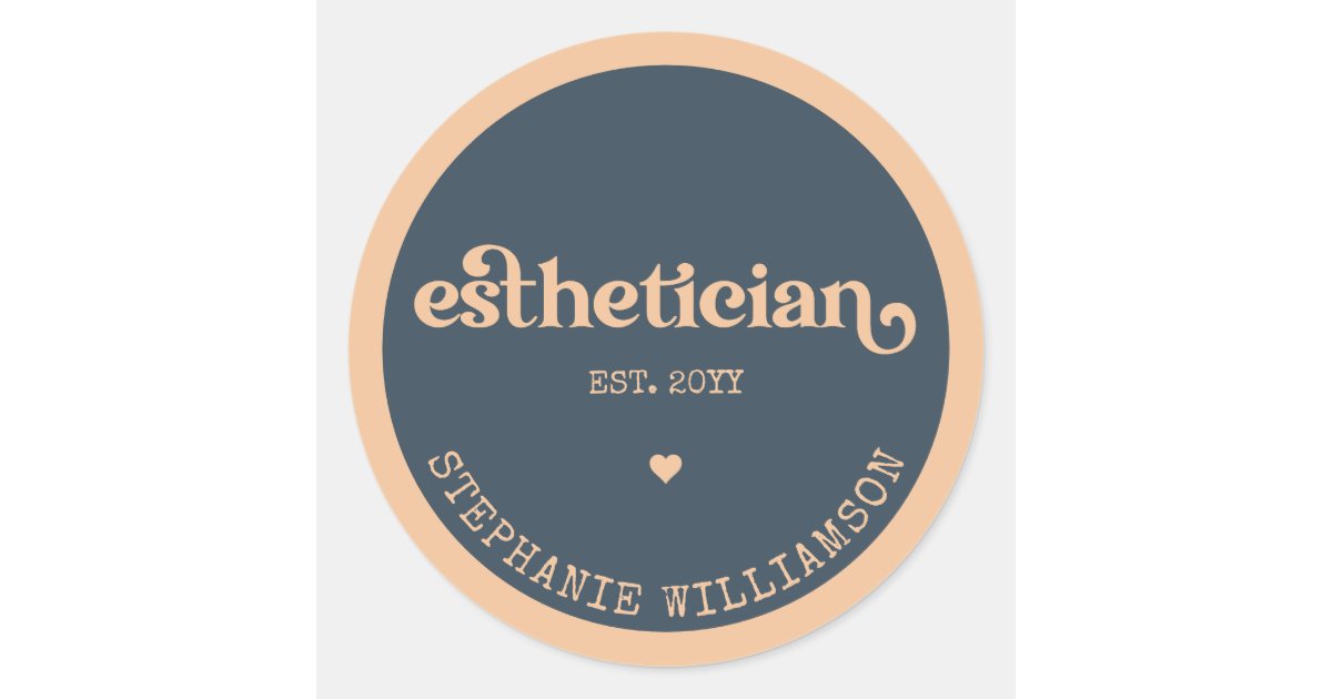 Personalized Esthetician Cosmetologist Beautician Classic Round Sticker ...