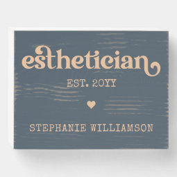 Personalized Esthetician Cosmetologist Beautician Wooden Box Sign | Zazzle