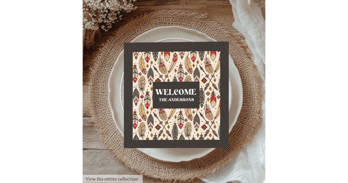 Personalized Ethnic Napkins Classic Boho Style | Zazzle